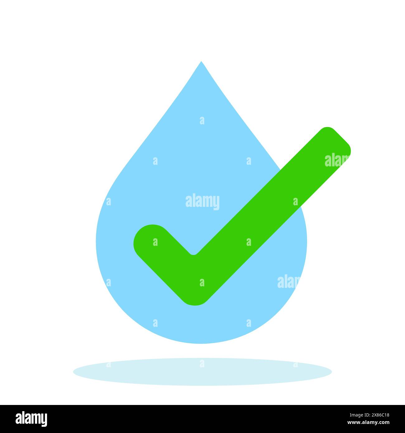 Water drop icon with checkmark. Clean water concept. Drinkable water ...