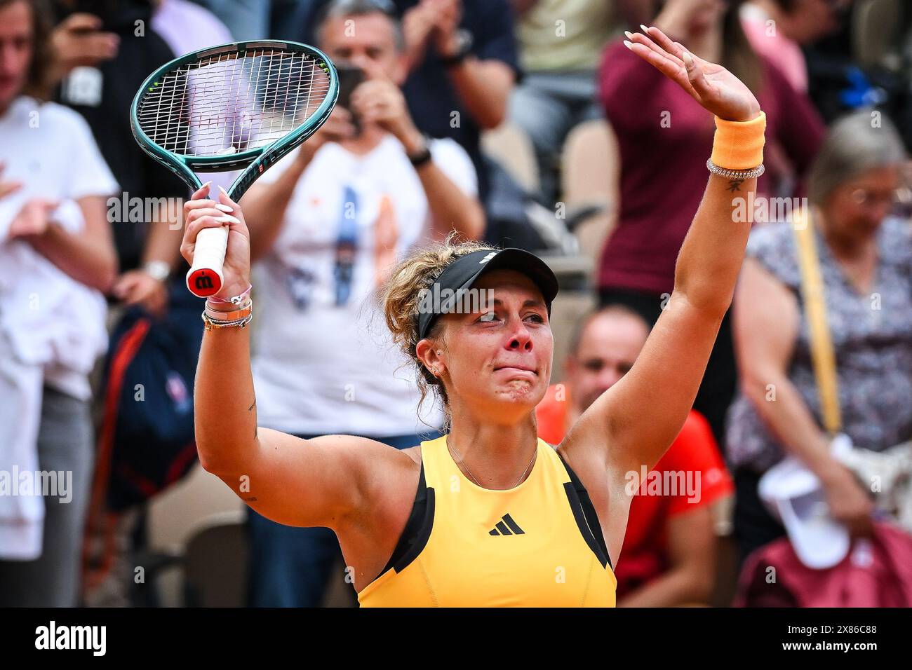 Leolia JEANJEAN of France celebrates his victory during fourth ...