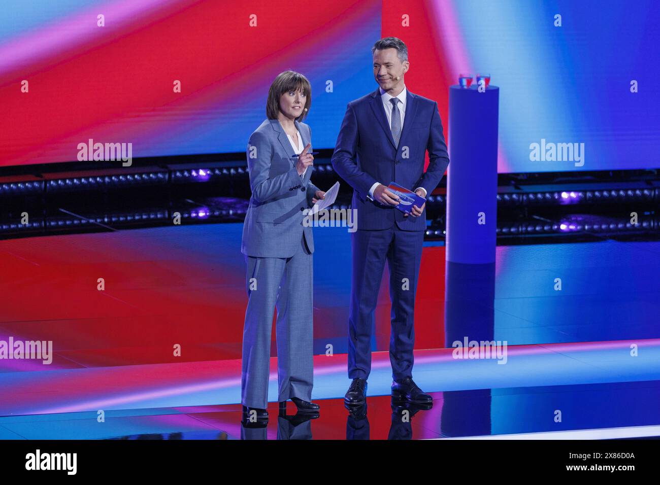 Brussels, Belgium. 23rd May, 2024. Moderators Annelies Beck and Martin ...