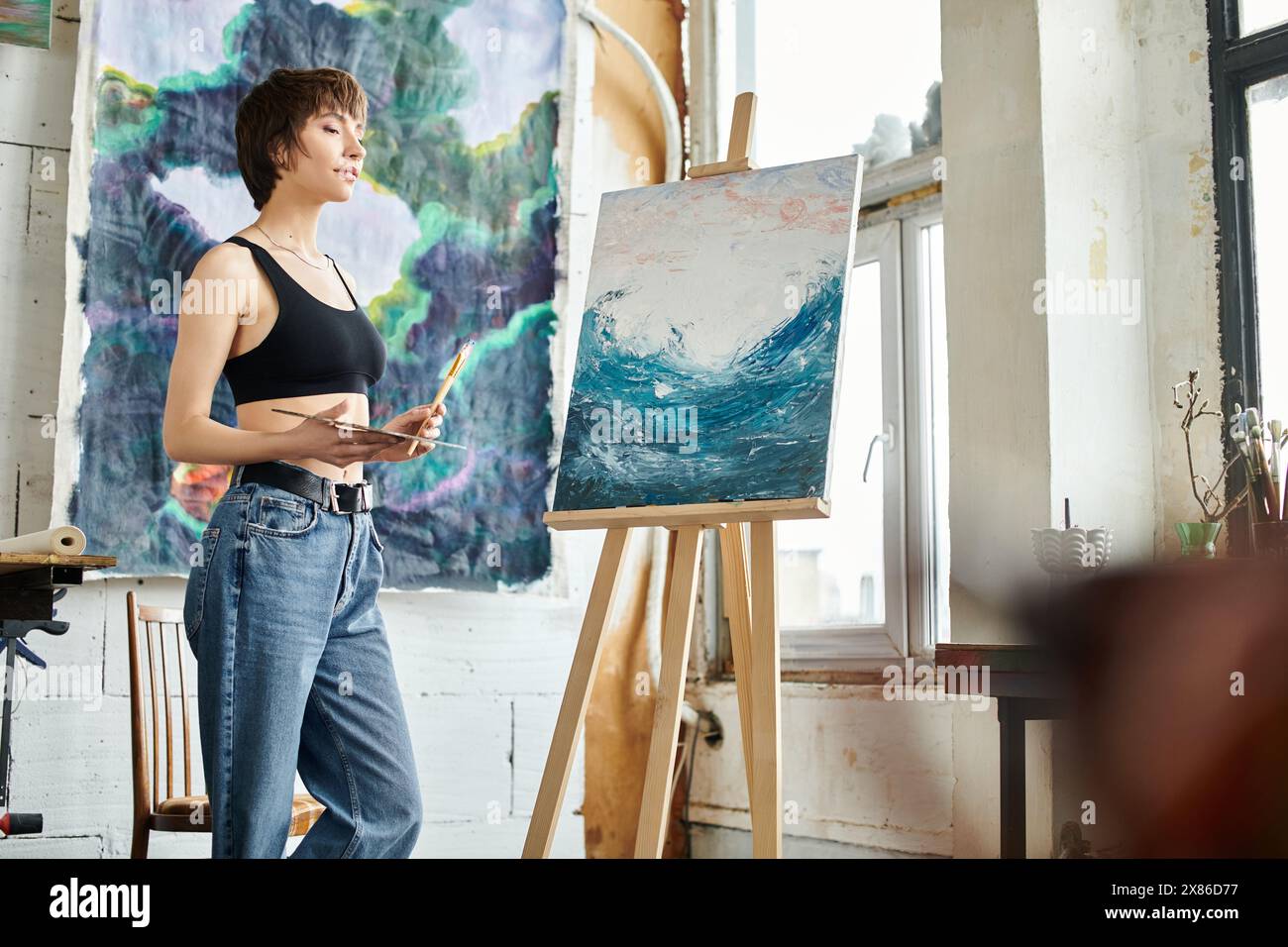 Fine art reflection woman painting hi-res stock photography and images ...