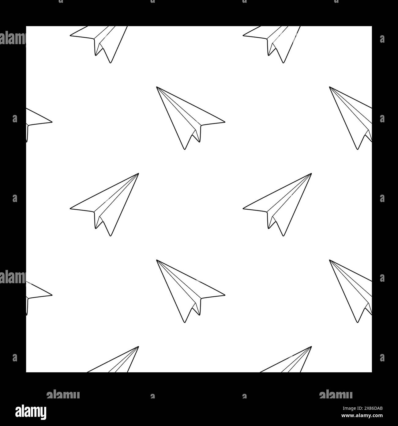 Origami Linear paper Airplanes pattern. Seamless Vector background with ...
