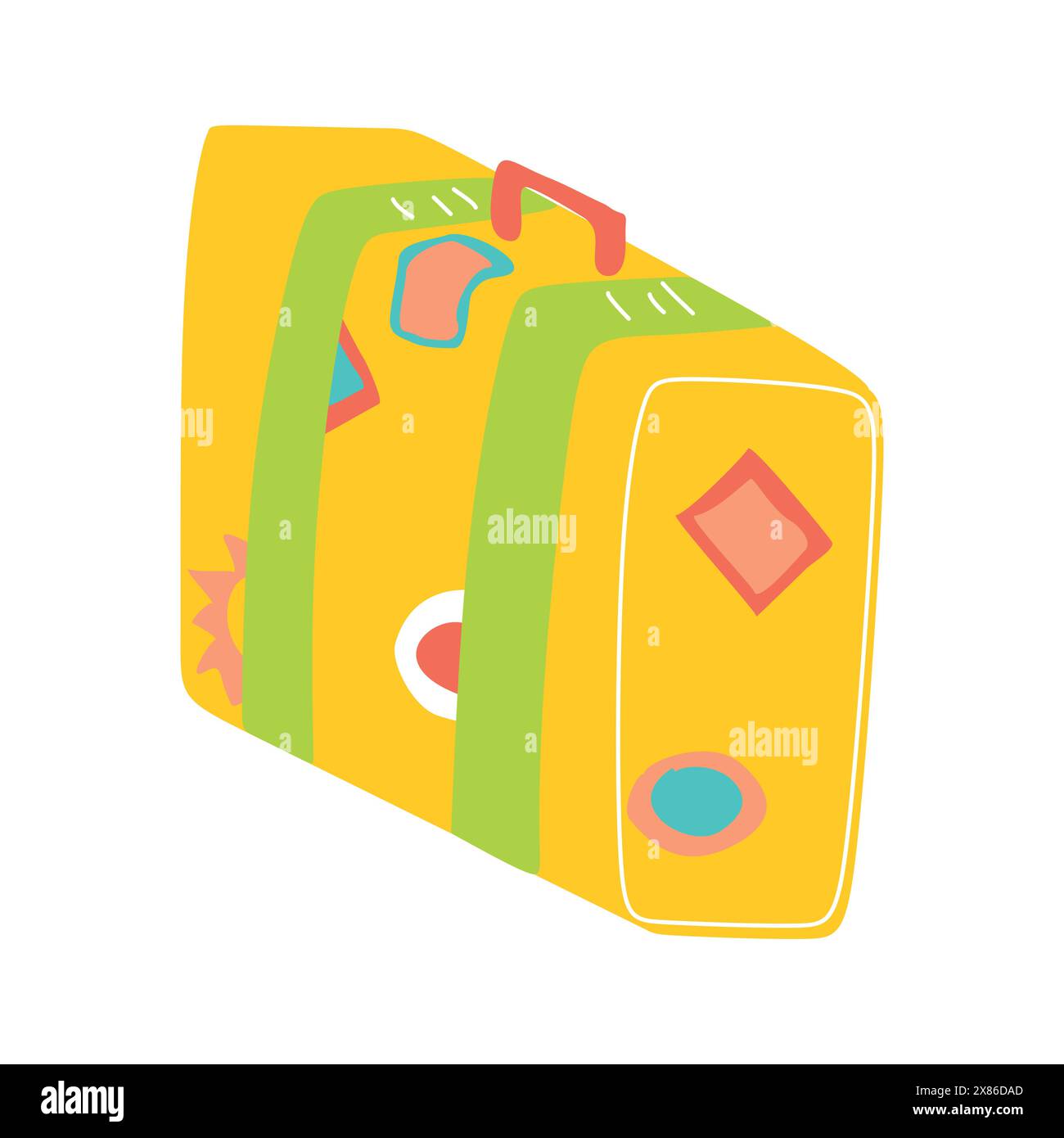 Vector Travelers Vintage Leather Suitcase with Airport Stickers on it ...