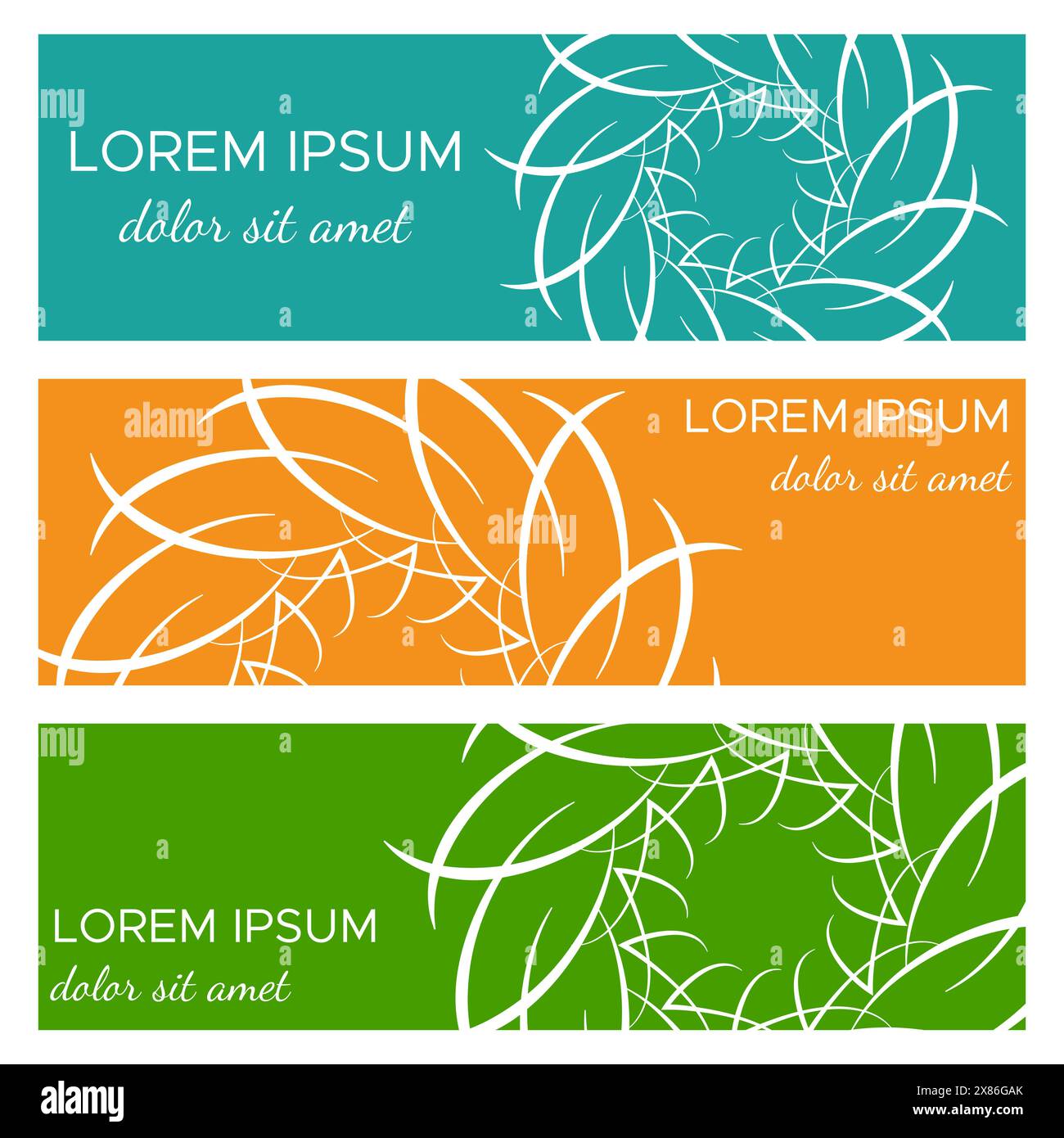 Set of abstract horizontal header banners with geometric circular ...