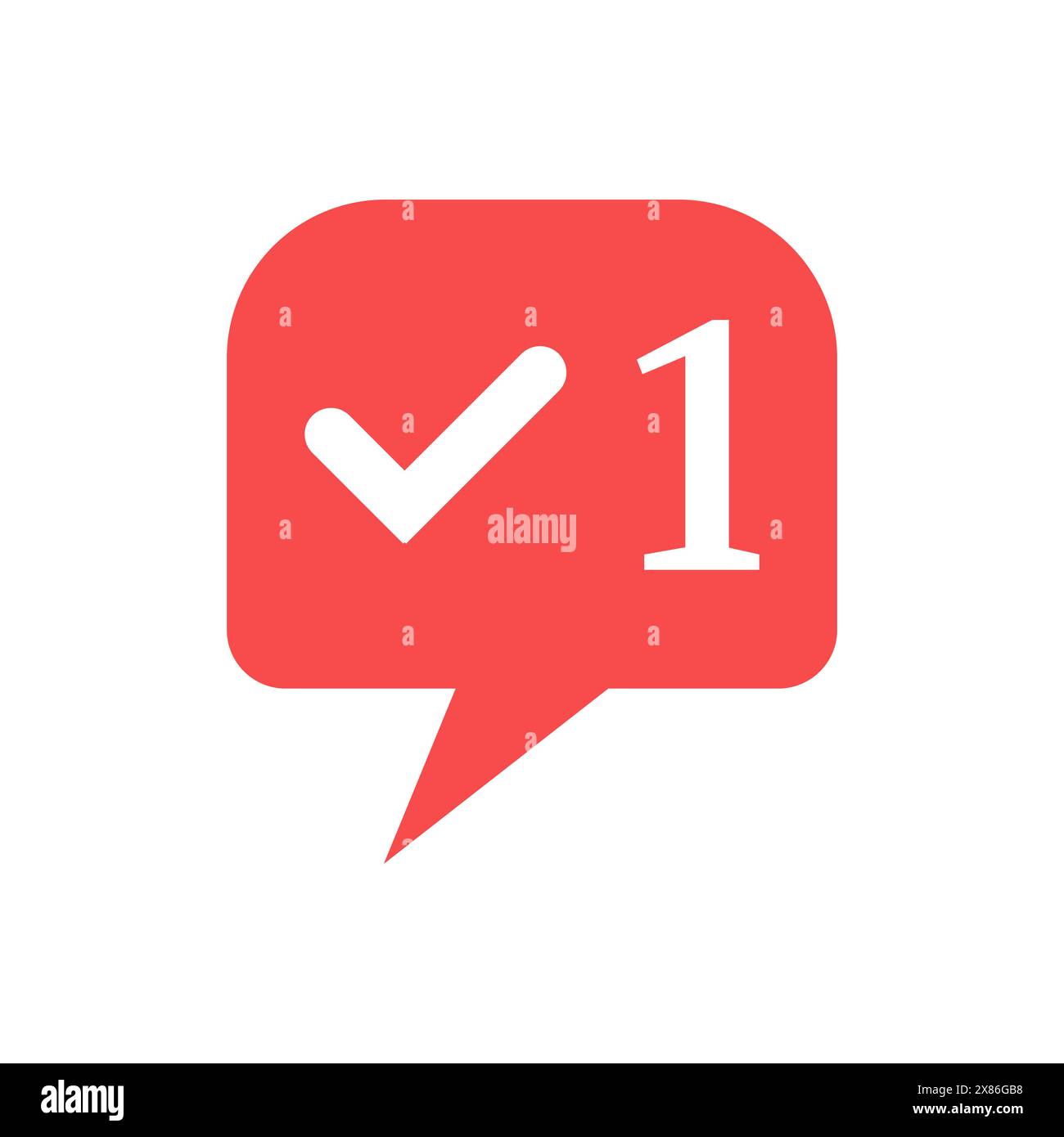 Notification in Social Media. One check. Vector illustration Stock ...