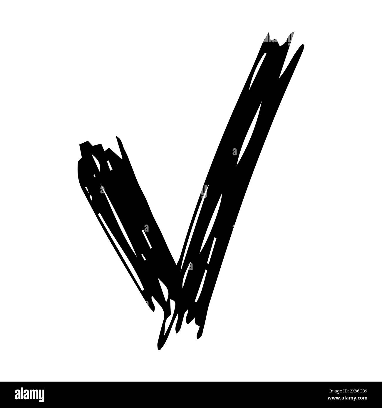 Hand drawn check symbol. Black sketch check symbol on white background ...