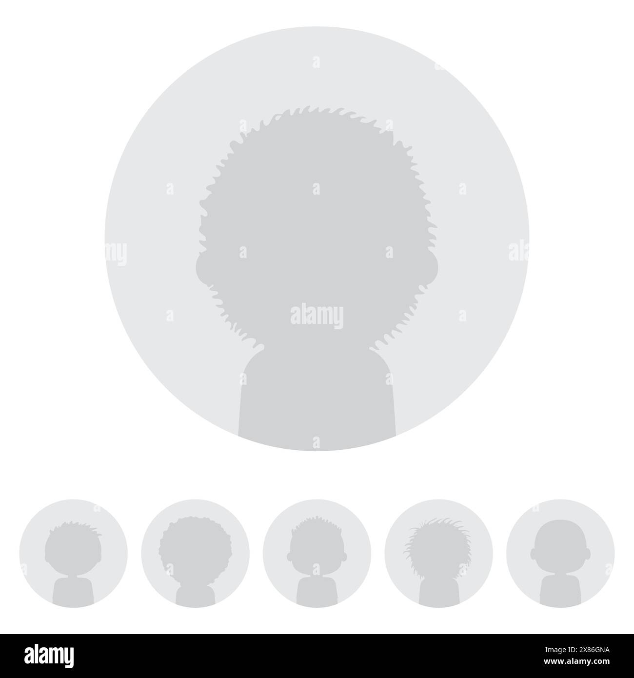 Set of web user avatars. Anonymous person silhouette. Social profile ...