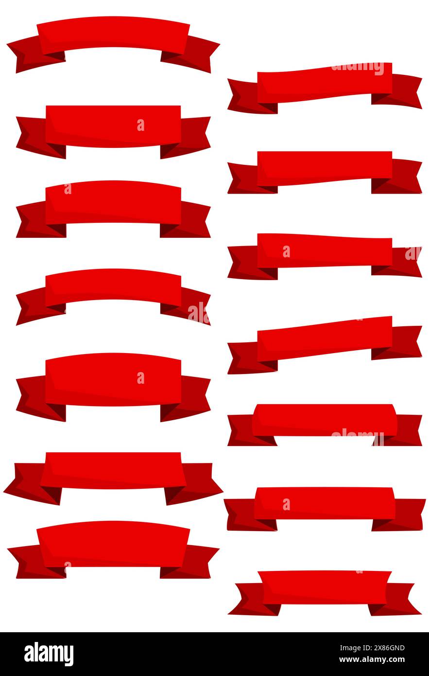 Set of red cartoon ribbons and banners for web design. Great design ...