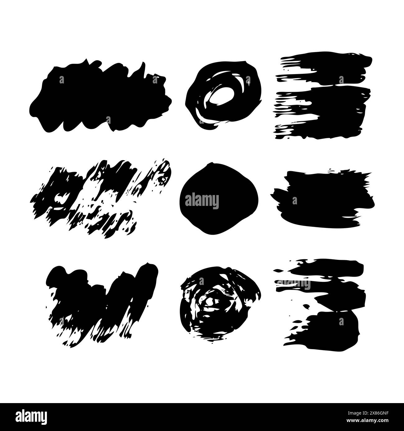 Sketch Scribble Smears. Set of nine Hand drawn Paint Scribble Stains ...