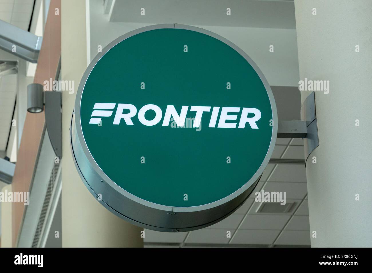 MINNEAPOLIS, MN, USA - MAY 11, 2024: Allegiant Air trademark logo at ...