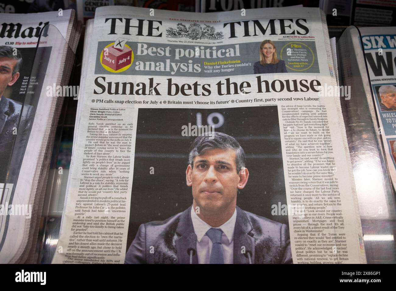 PM Rishi 'Sunak bets the house' 4 July general election announcement ...
