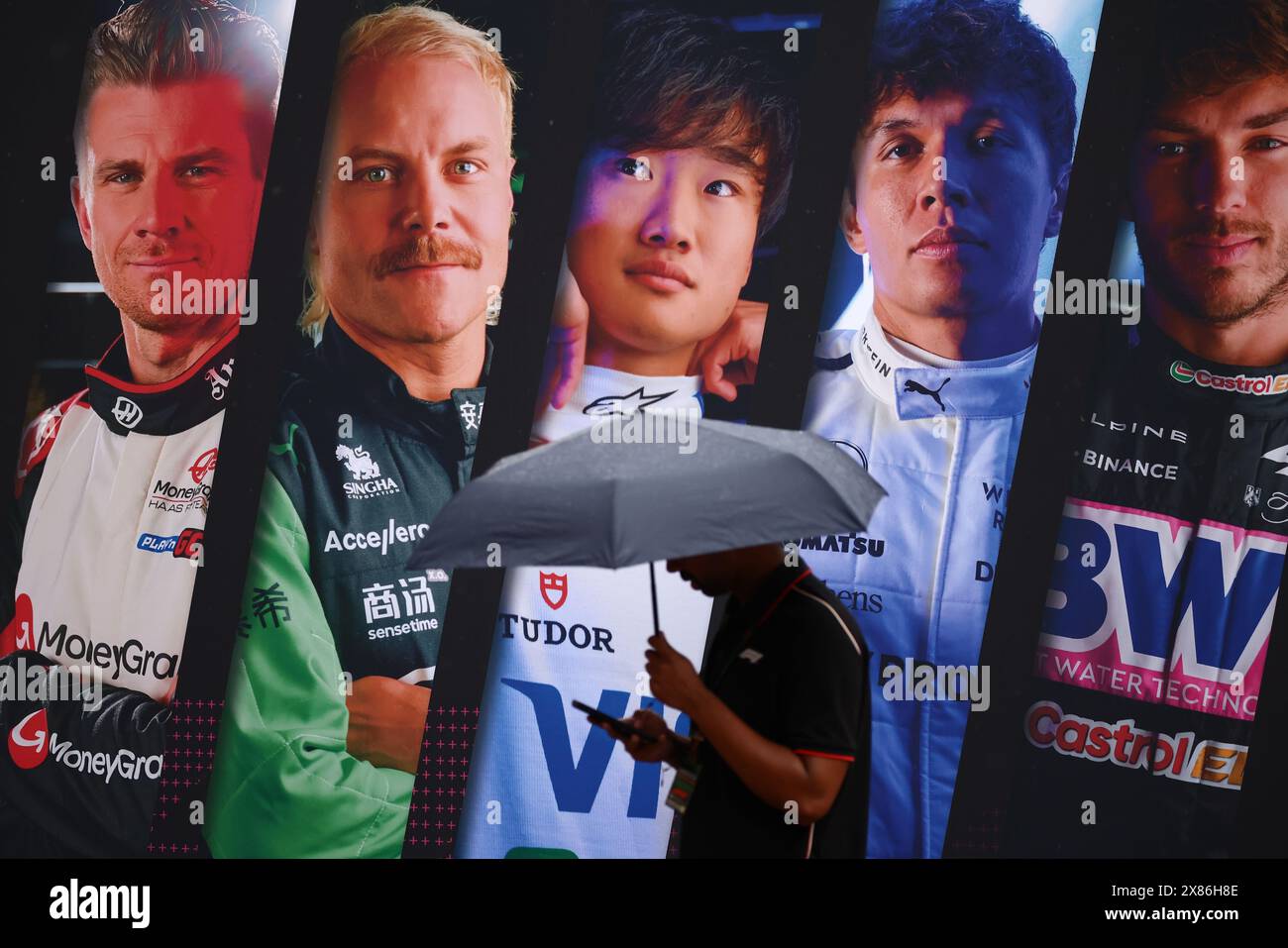 Monte Carlo, Monaco. 23rd May, 2024. Rainy day in the paddock ahead of ...