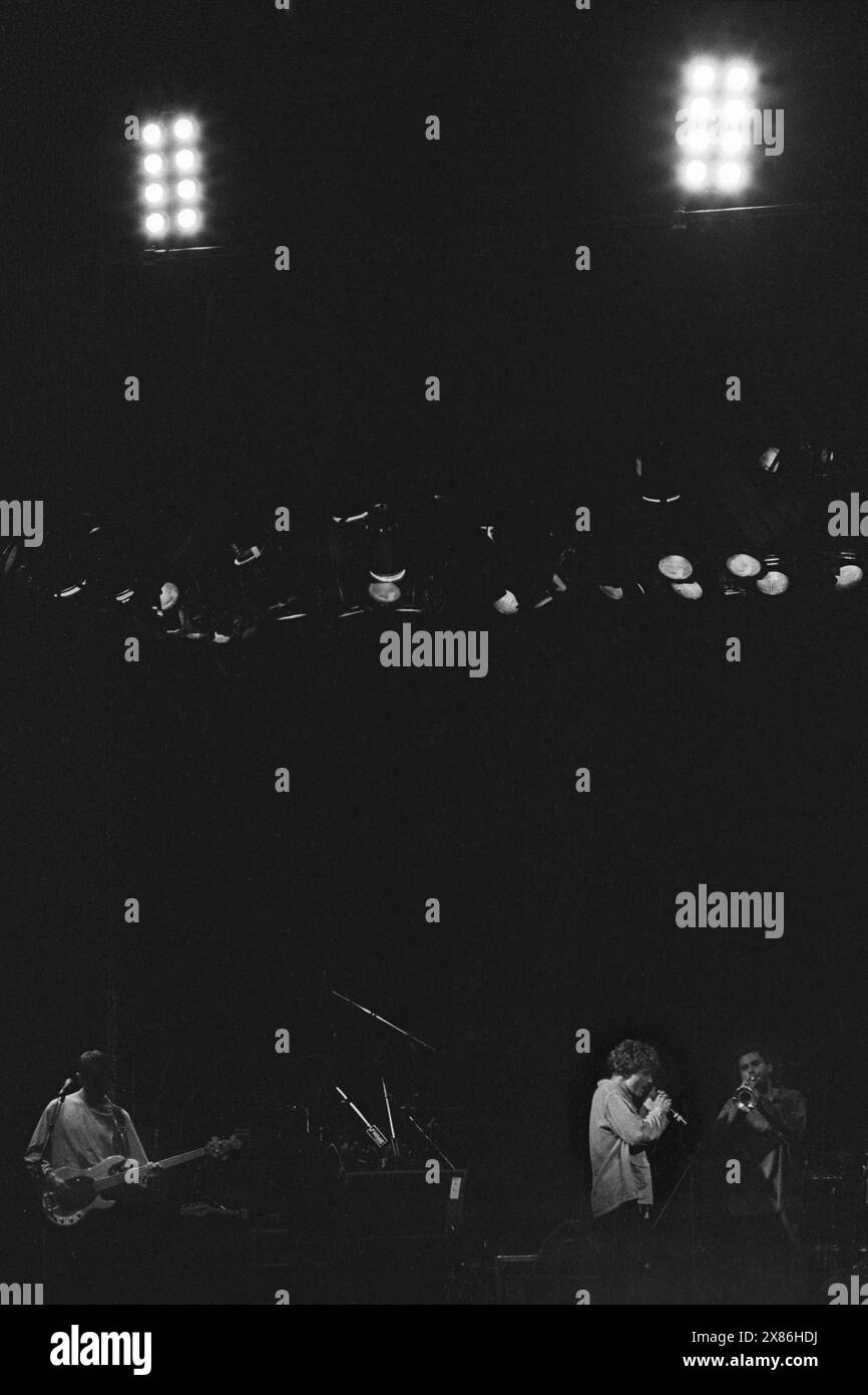JAMES, PYRAMID STAGE, GLASTONBURY 1992: Tim Booth of the band James on ...