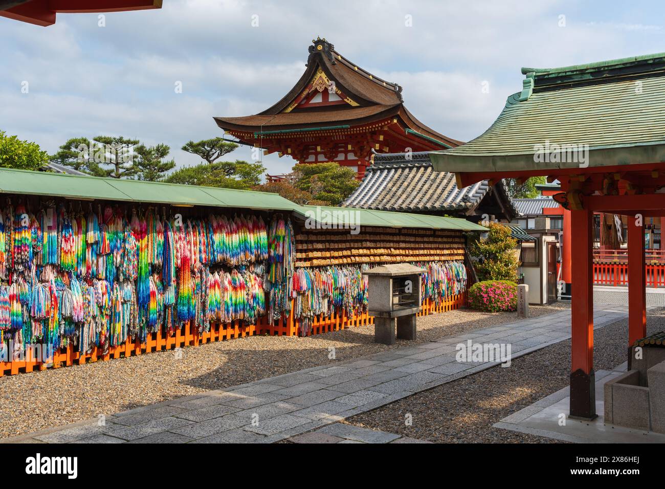 Thousand folded paper cranes and ema votive pictures in Azumamaro ...
