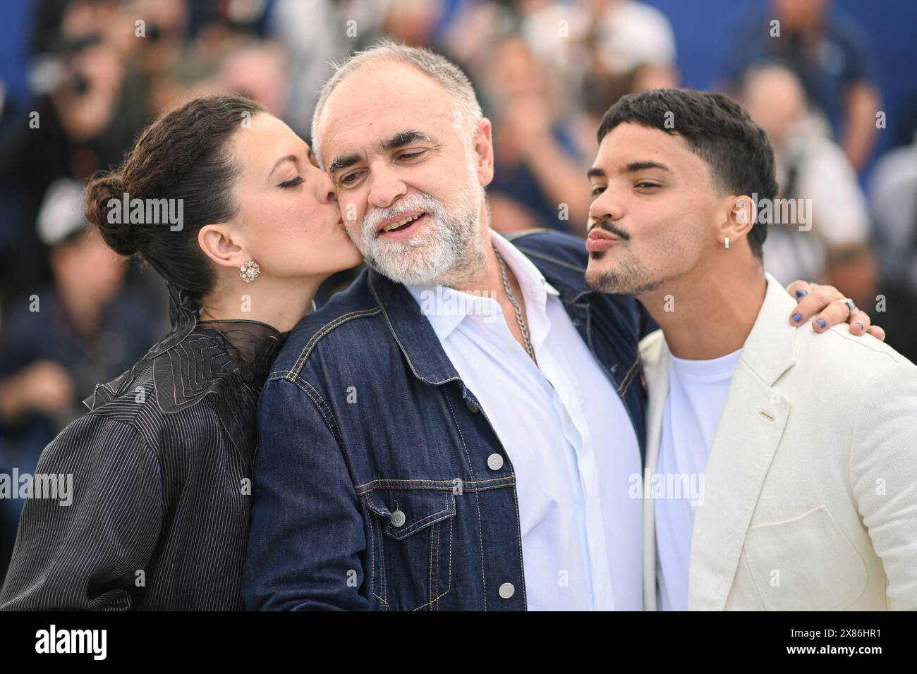 Cannes, France. 23rd May, 2024. Nataly Rocha, Karim Ainouz and Iago ...