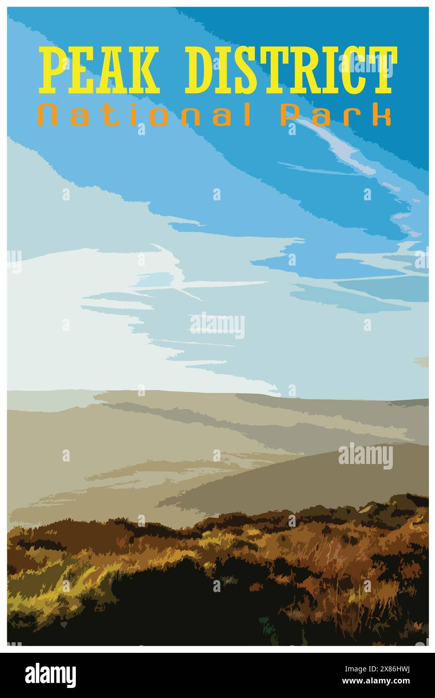 WPA inspired retro travel poster of a Ramshaw Rocks sunrise in the ...