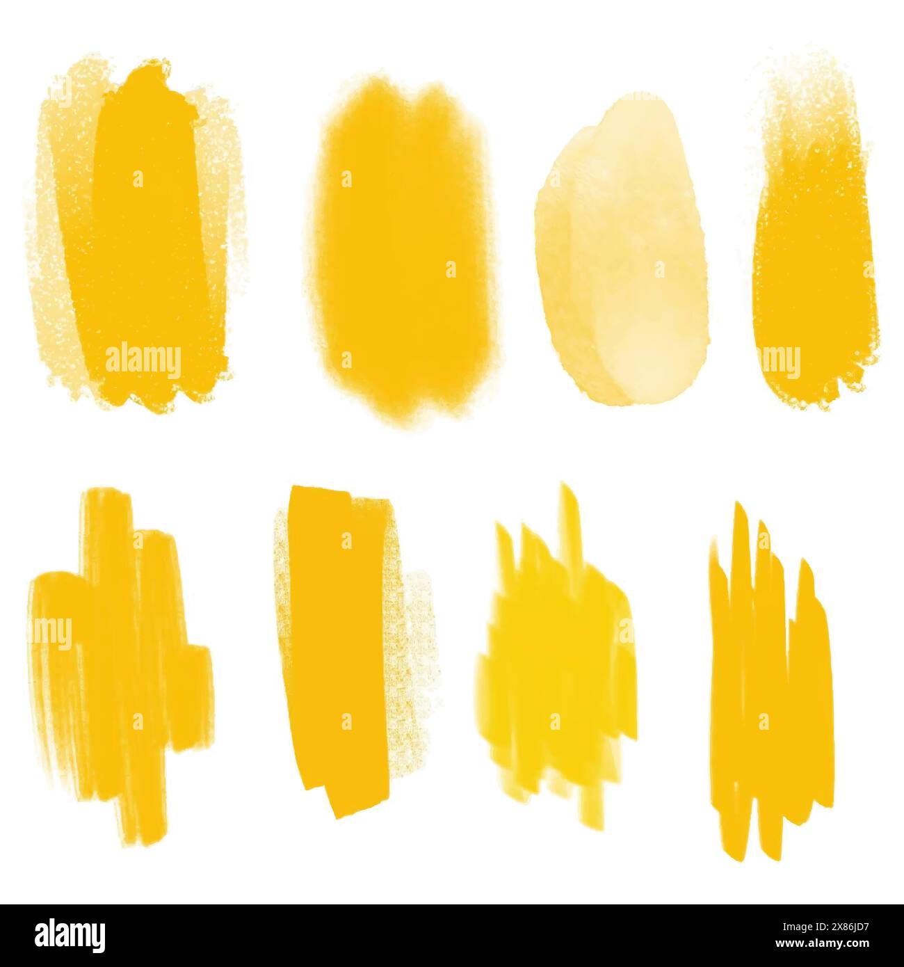 Set of colored hand drawn grunge design elements. Hand draw brush lines ...