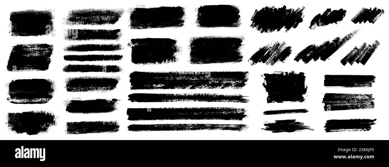 Brush strokes vector. Set of text boxes. Paintbrush collection. Grunge ...