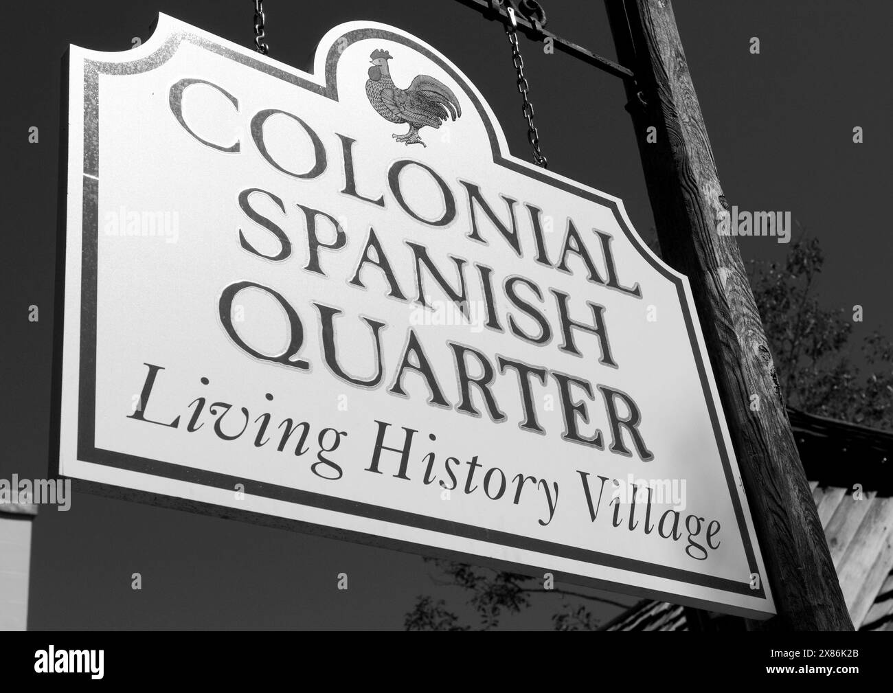Colonial Spanish Quarter Living History Village sign on St. George ...