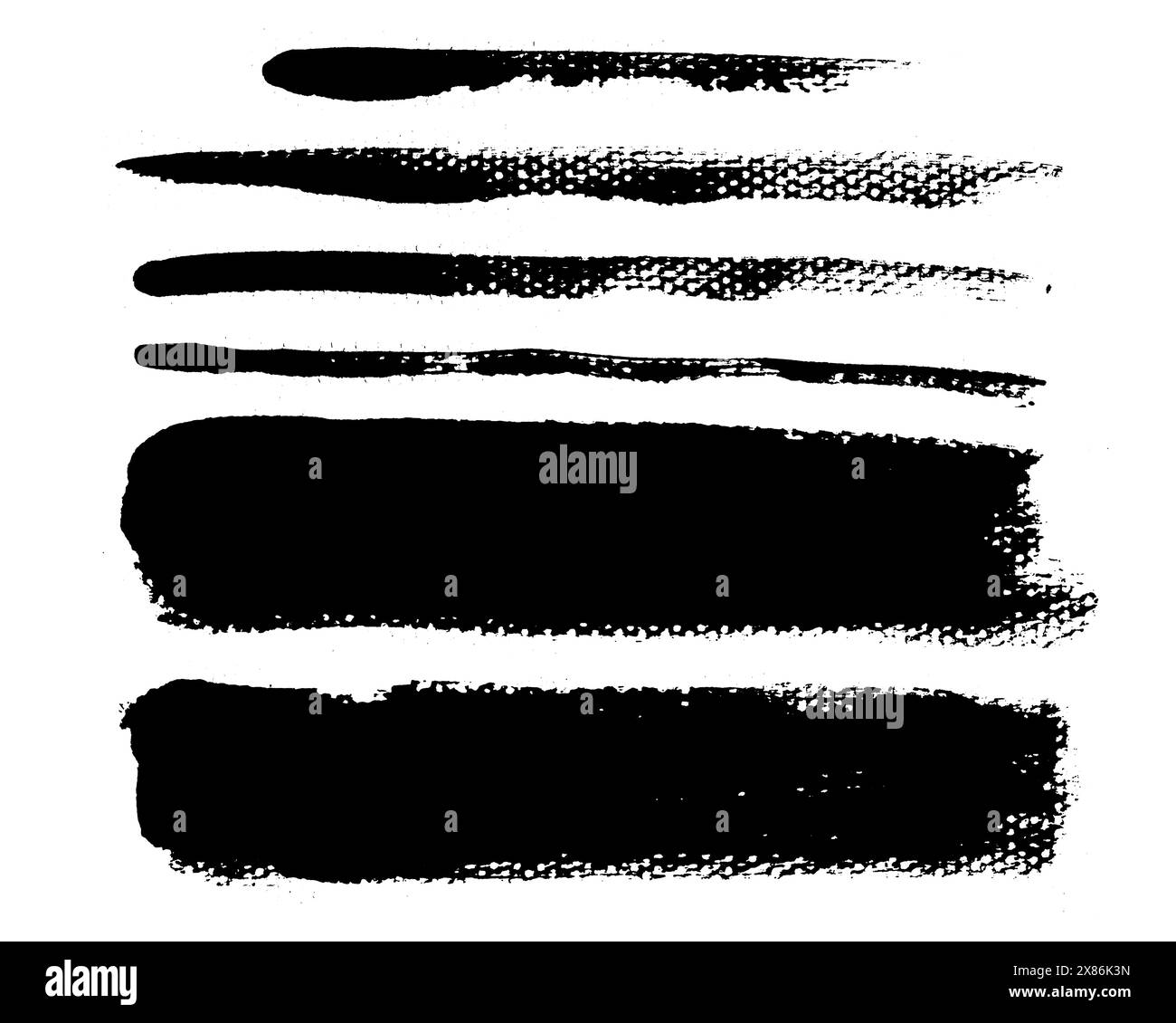 Brush strokes vector. Set of text boxes. Paintbrush collection. Grunge ...