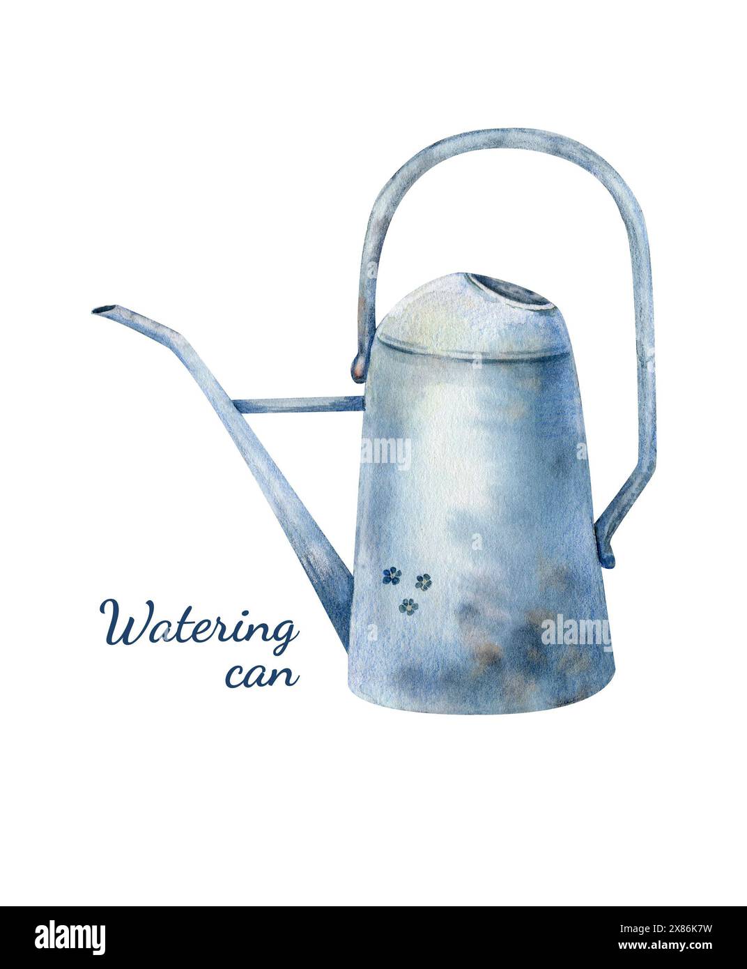 Watering can isolated on white background. Watering from a watering can ...