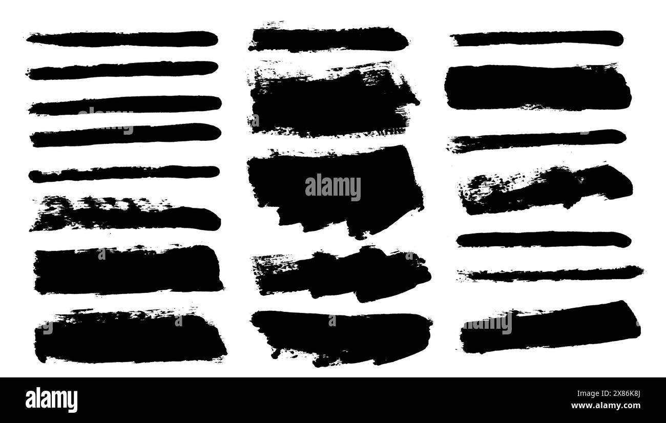 Brush strokes vector. Set of text boxes. Paintbrush collection. Grunge ...