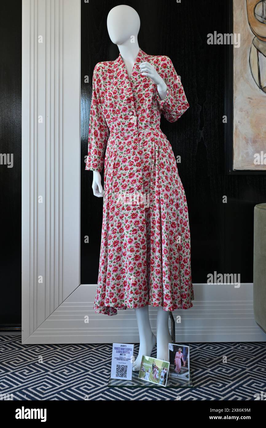 A Catherine Walker The Chelsea Design Company Pink Floral Dress worn by ...