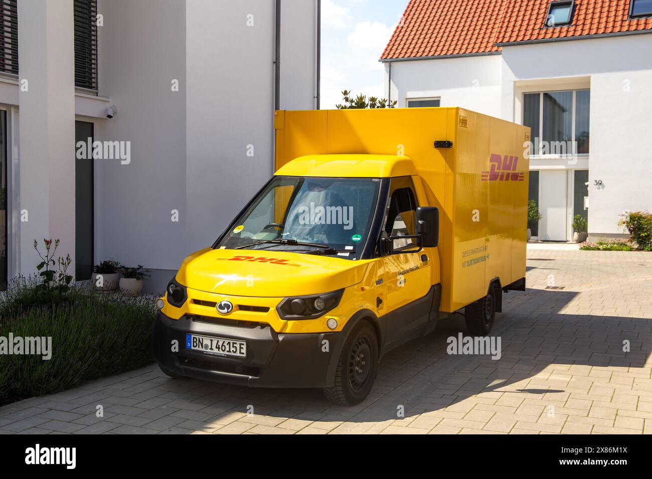 May 23, 2024: DHL delivery vehicle in Mutterstadt, Rhineland-Palatinate ...