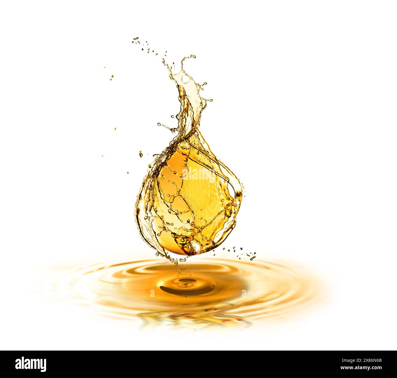 Drop of cooking oil falling into oil on white background Stock Photo ...