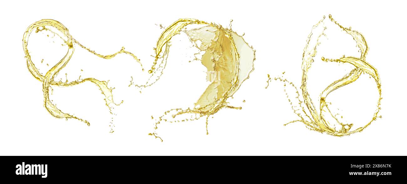 Splashes of cooking oil isolated on white, set Stock Photo - Alamy