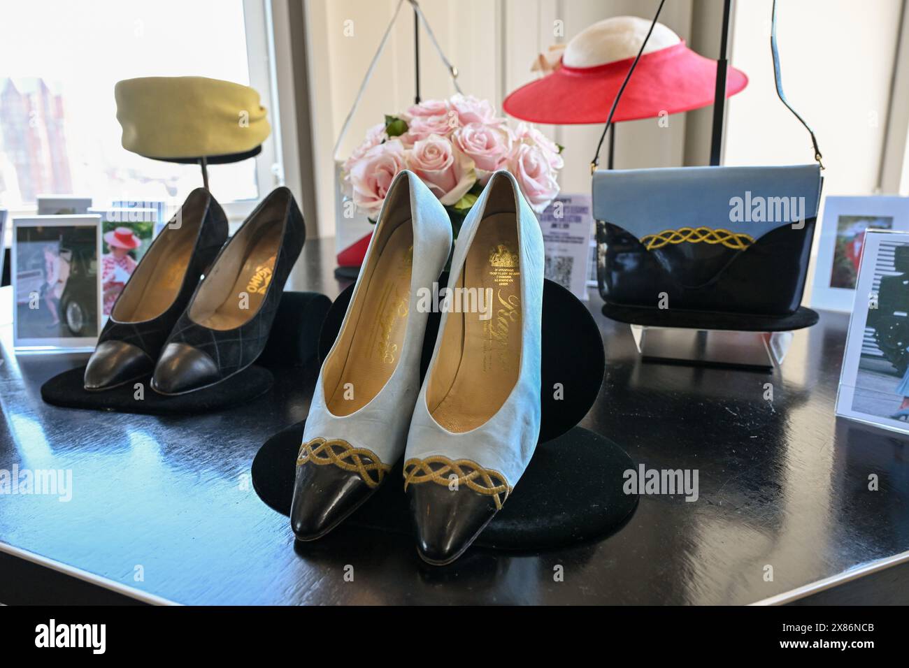 Dresses and personal items owned by Princess Diana on display during a ...