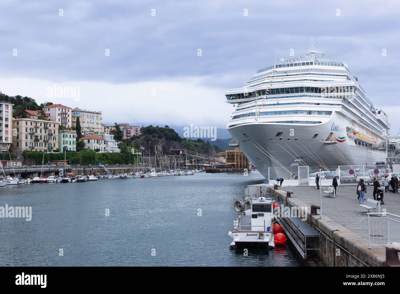 Savona, Liturgia, Italy. Cruise ship docked in the port Stock Photo - Alamy