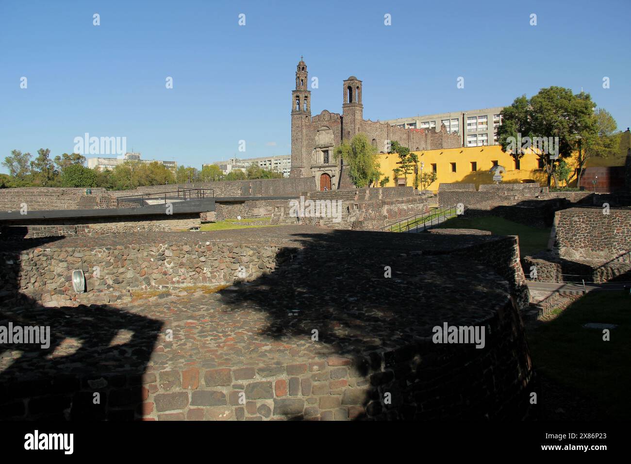 The square of three cultures of Tlatelolco in Mexico city Stock Photo ...