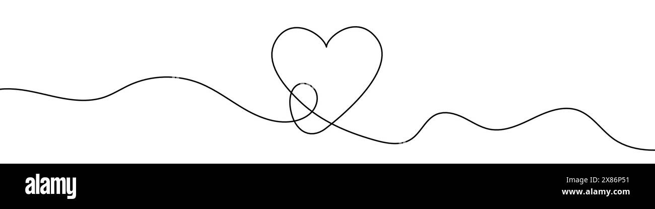 Continuous line drawing of heart. Single line love symbol Stock Vector ...