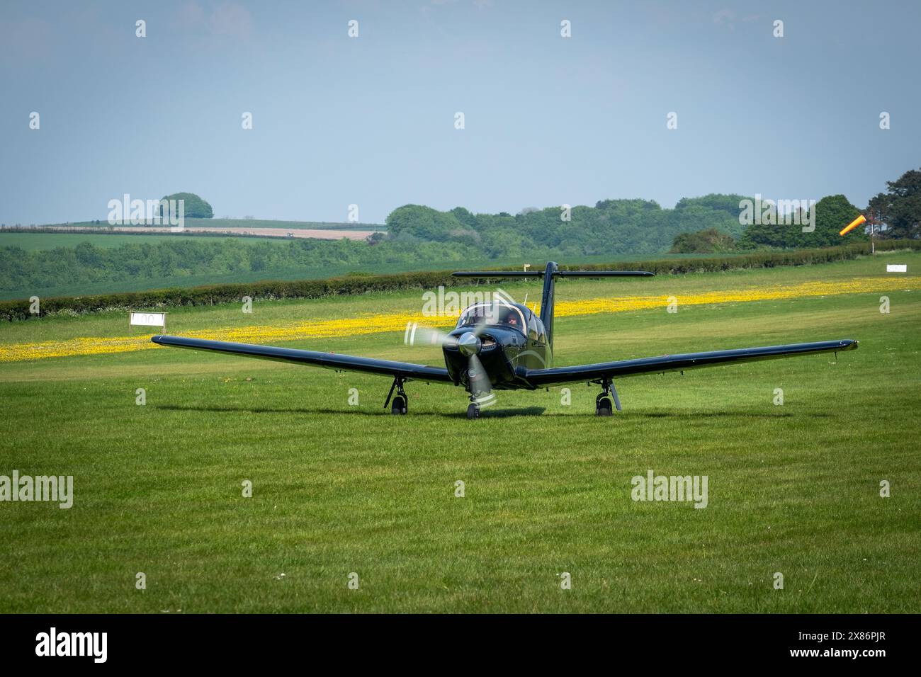 Piper Turbo Cherokee Arrow IV light aircraft, G-DAAZ, at Compton Abbas ...