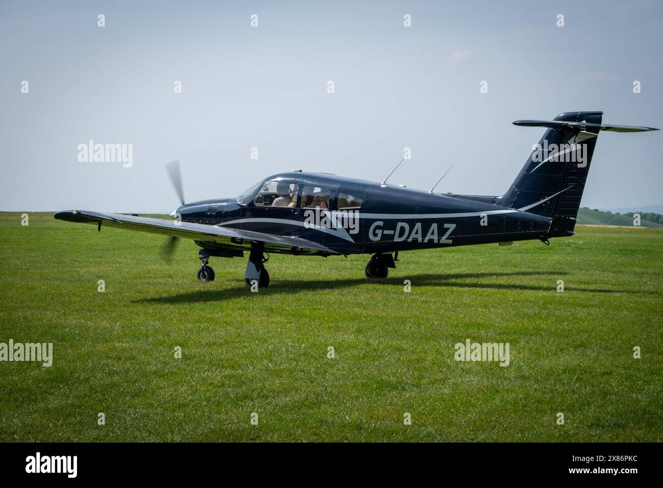 Piper Turbo Cherokee Arrow IV light aircraft, G-DAAZ, at Compton Abbas ...