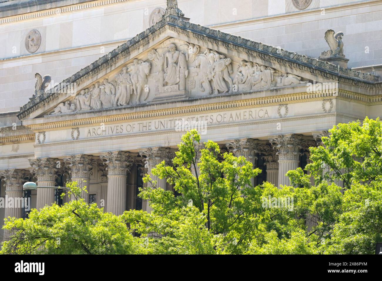 Washington DC, USA - 2 May 2024: Exterior of the National Archives of ...