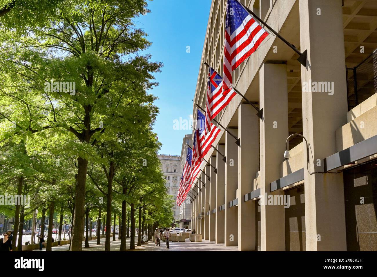 Washington DC, USA - 2 May 2024: Stars and Stripes national flag flying ...