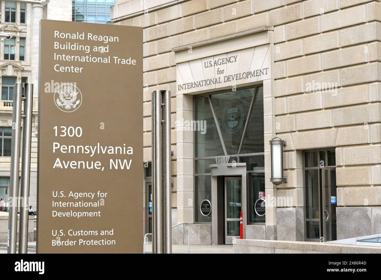 Washington DC, USA - 3 May 2024: Sign outside the entrance of the ...