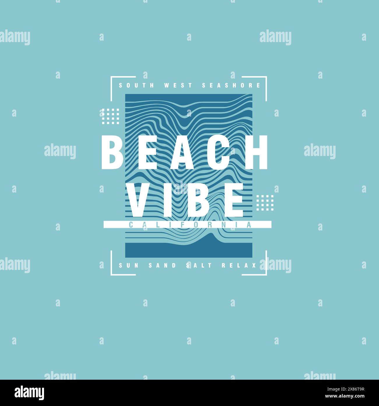 Beach Vibe california typography summer seashore t shirt design Stock ...