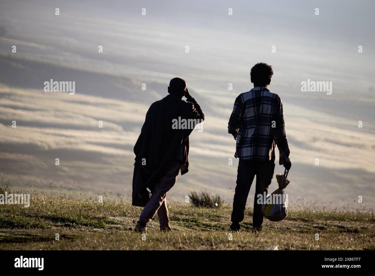 Beautiful morning view on Ethiopian landscape and nature, with ...