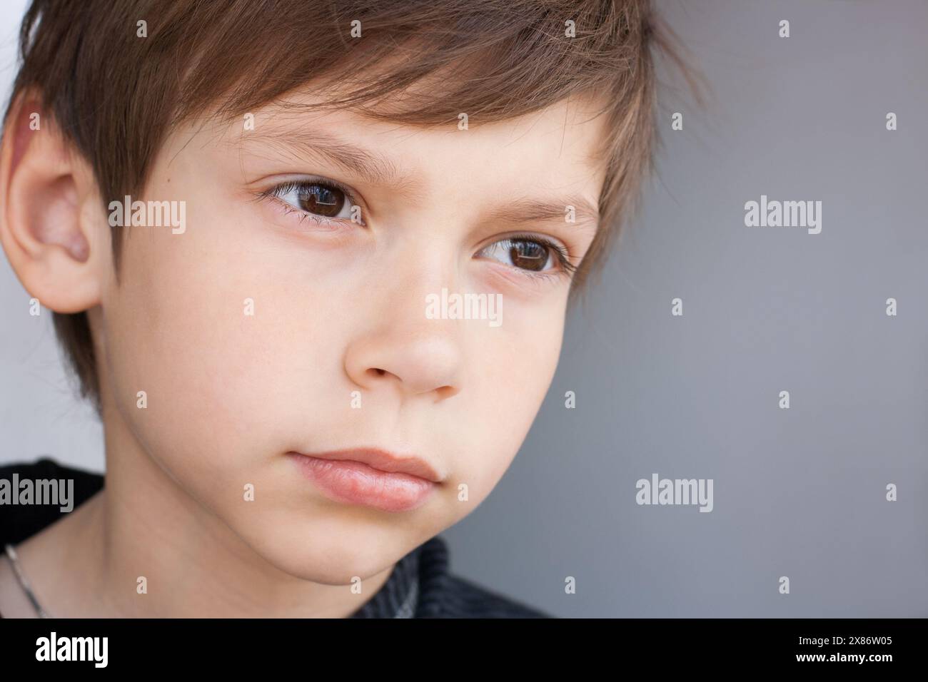 serious little boy close up portrait Stock Photo - Alamy