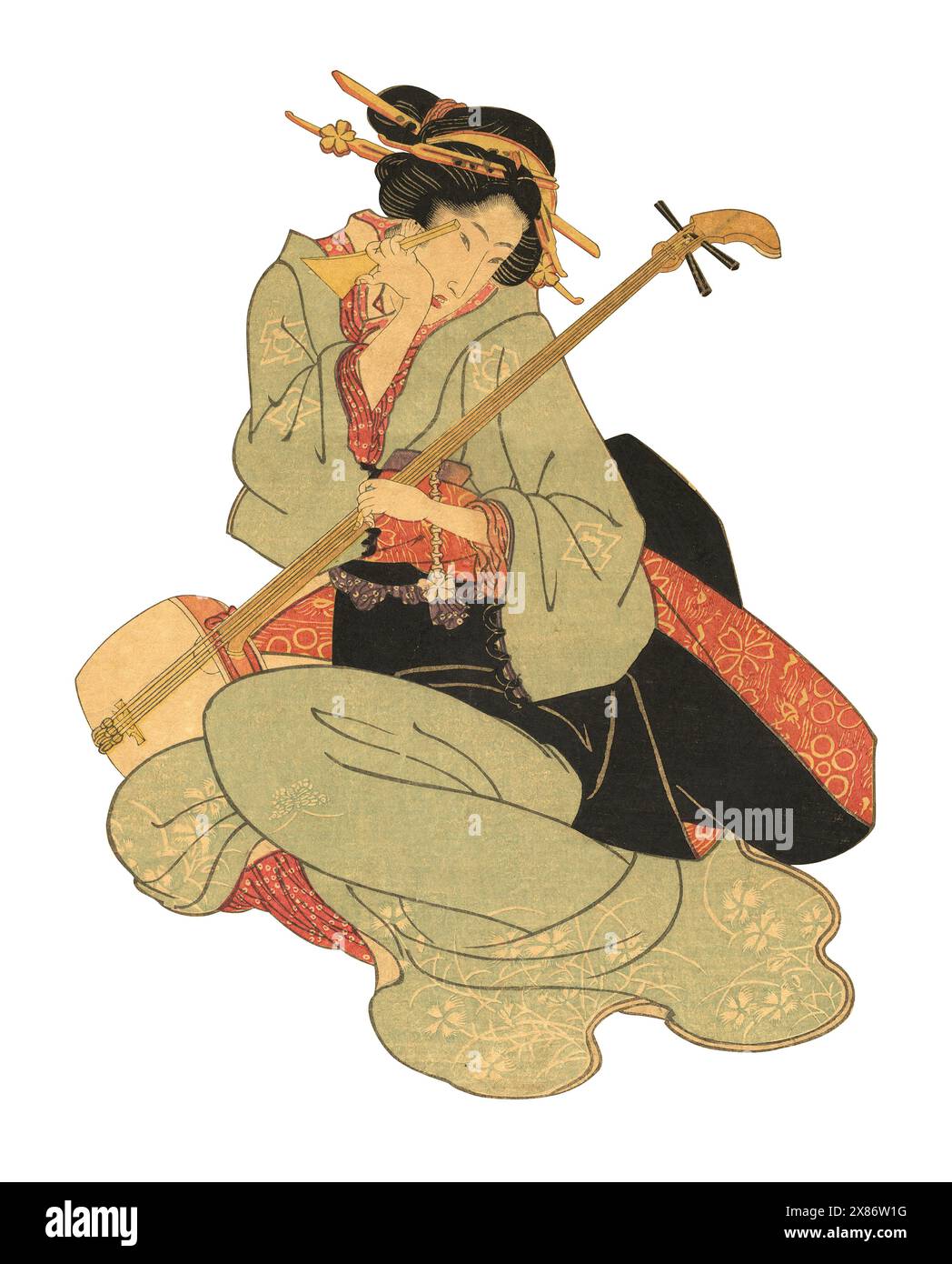 Playing shamisen Cut Out Stock Images & Pictures - Alamy