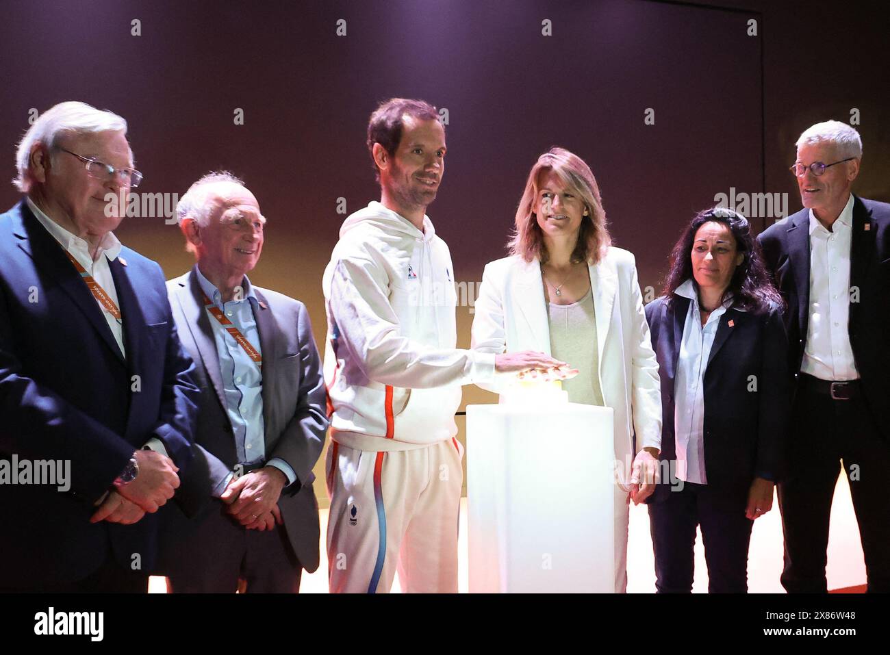 Paris, France. 23rd May, 2024. Richard Gasquet, Amelie Mauresmo, Gilles ...