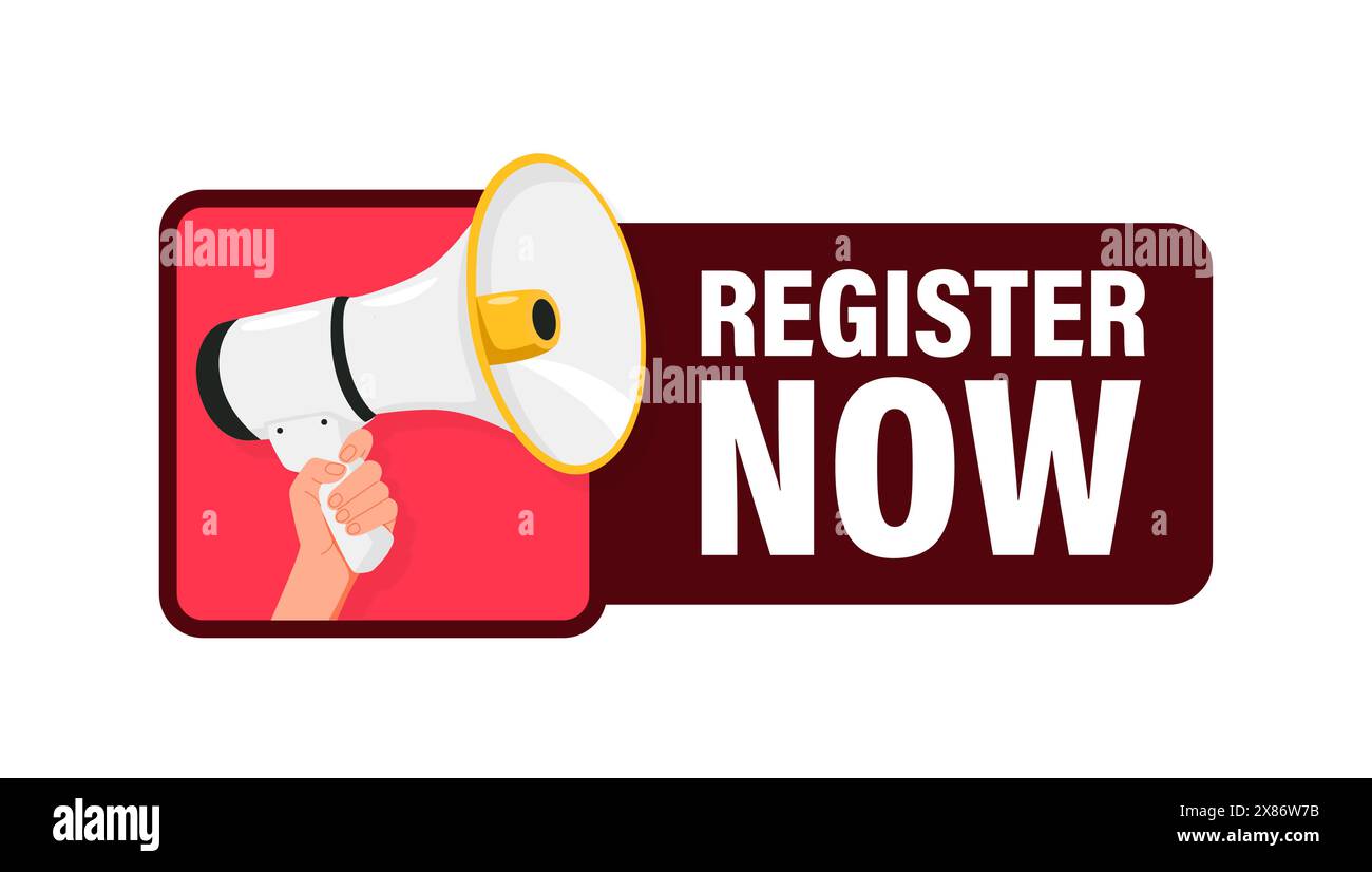 Please register now hi-res stock photography and images - Alamy