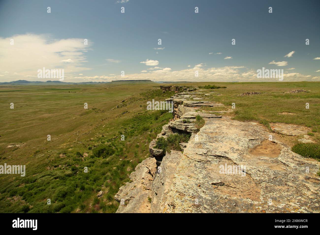 The buffalo jump hill at First Peoples Buffalo Jump State Park in ...