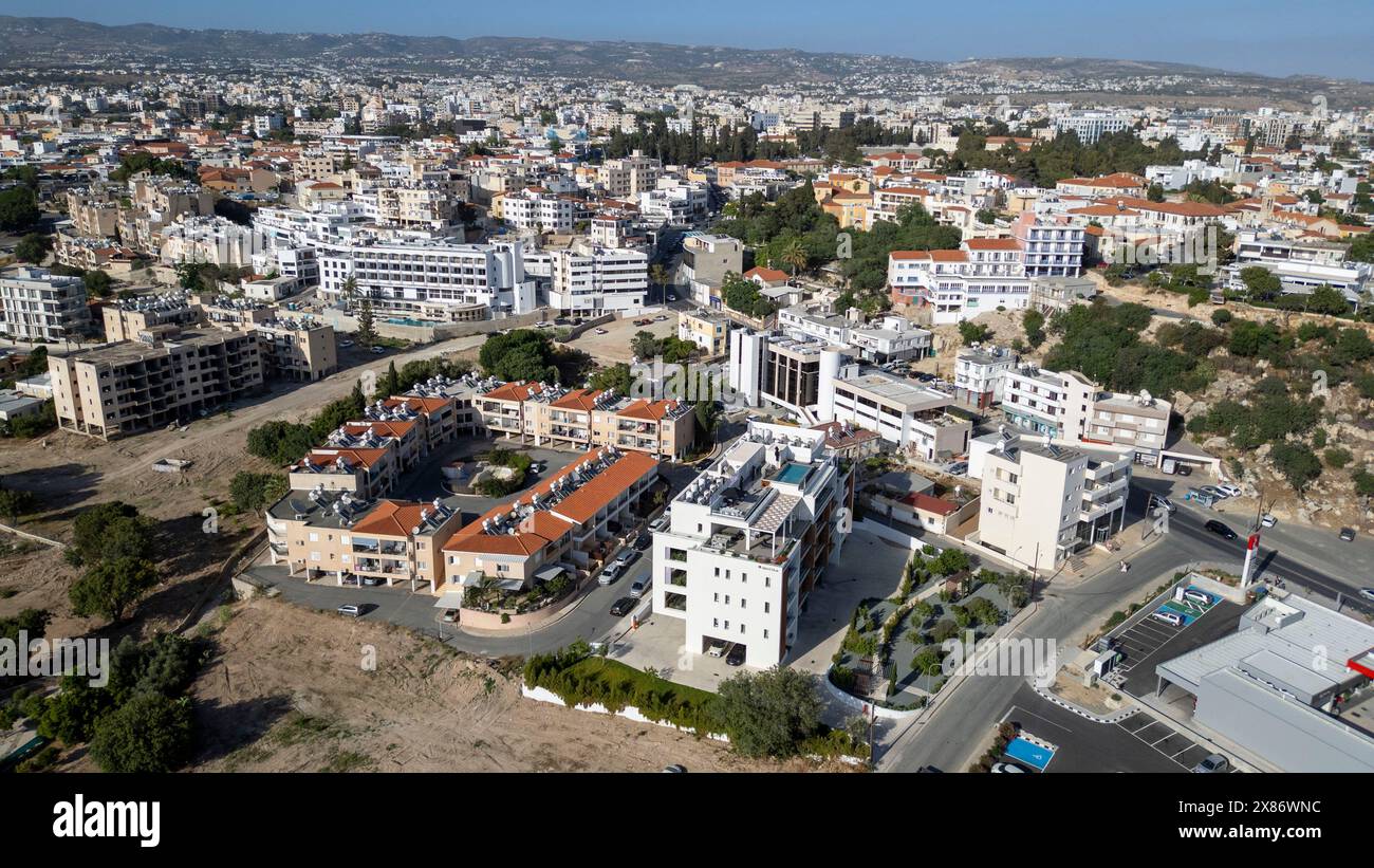 Aerial drone view of Paphos city centre, Republic of Cyprus Stock Photo ...