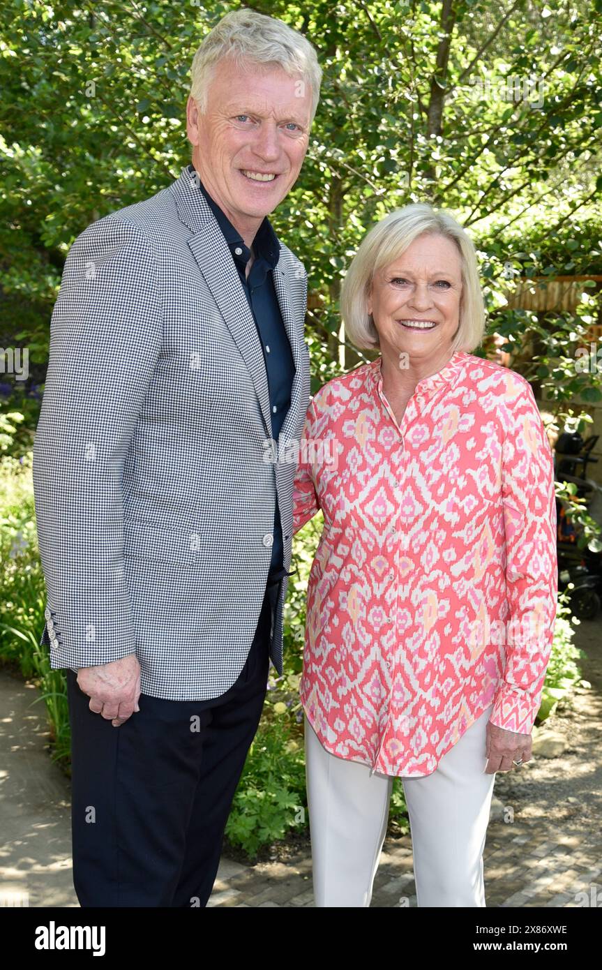 20 May 2024. London, UK. David Moyes & Sue Barker at the 2024 RHS Chelsea Flower Show London ...