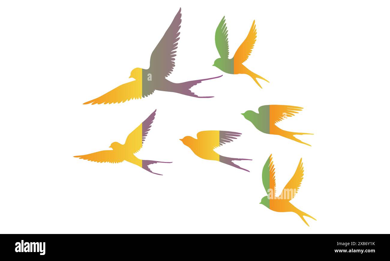 Flying Birds Vector And Illustration Stock Vector Image & Art - Alamy