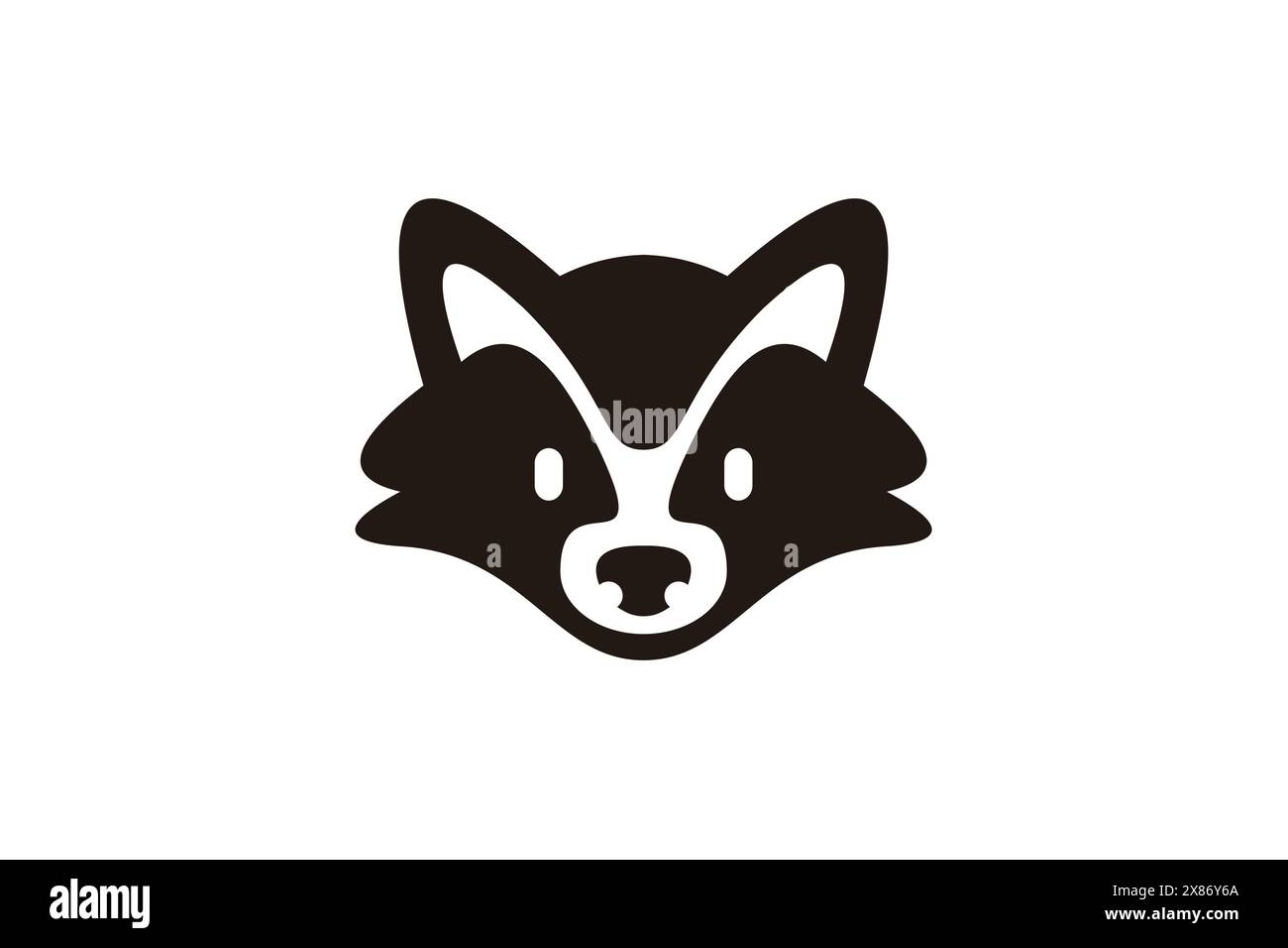 Raccoon head icon and symbol. Simple and minimalist. Flat design with ...
