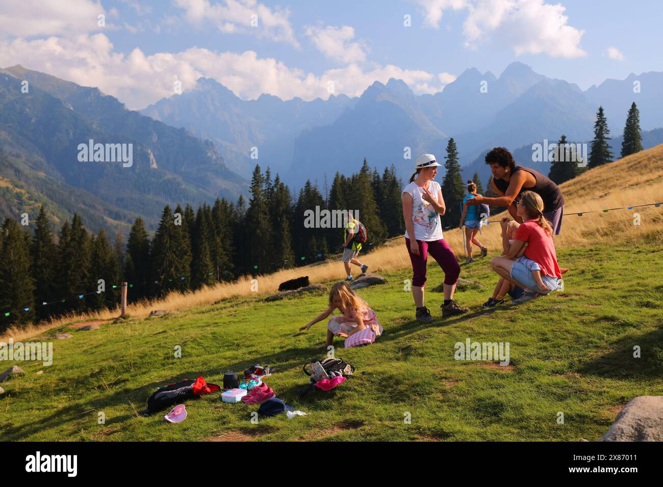 TATRA MOUNTAINS, POLAND - SEPTEMBER 10, 2023: Tourists visit Rusinowa ...